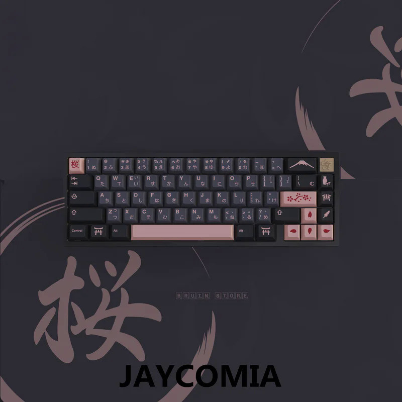 GMK Night Sakura Keycap 139/156 Keys DYE SUB Cherry Profile PBT ...