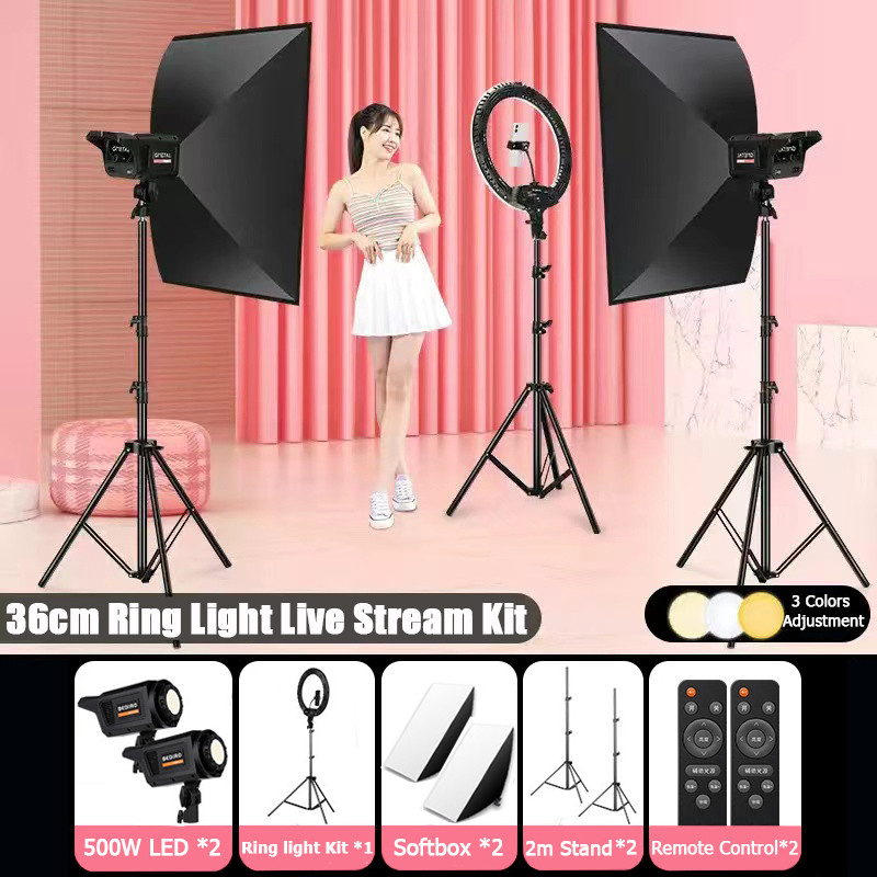 36cm Ring Light Live Stream Kit with ไฟไลฟ์สด สตูดิโอถ่ายภาพ ไฟ ...