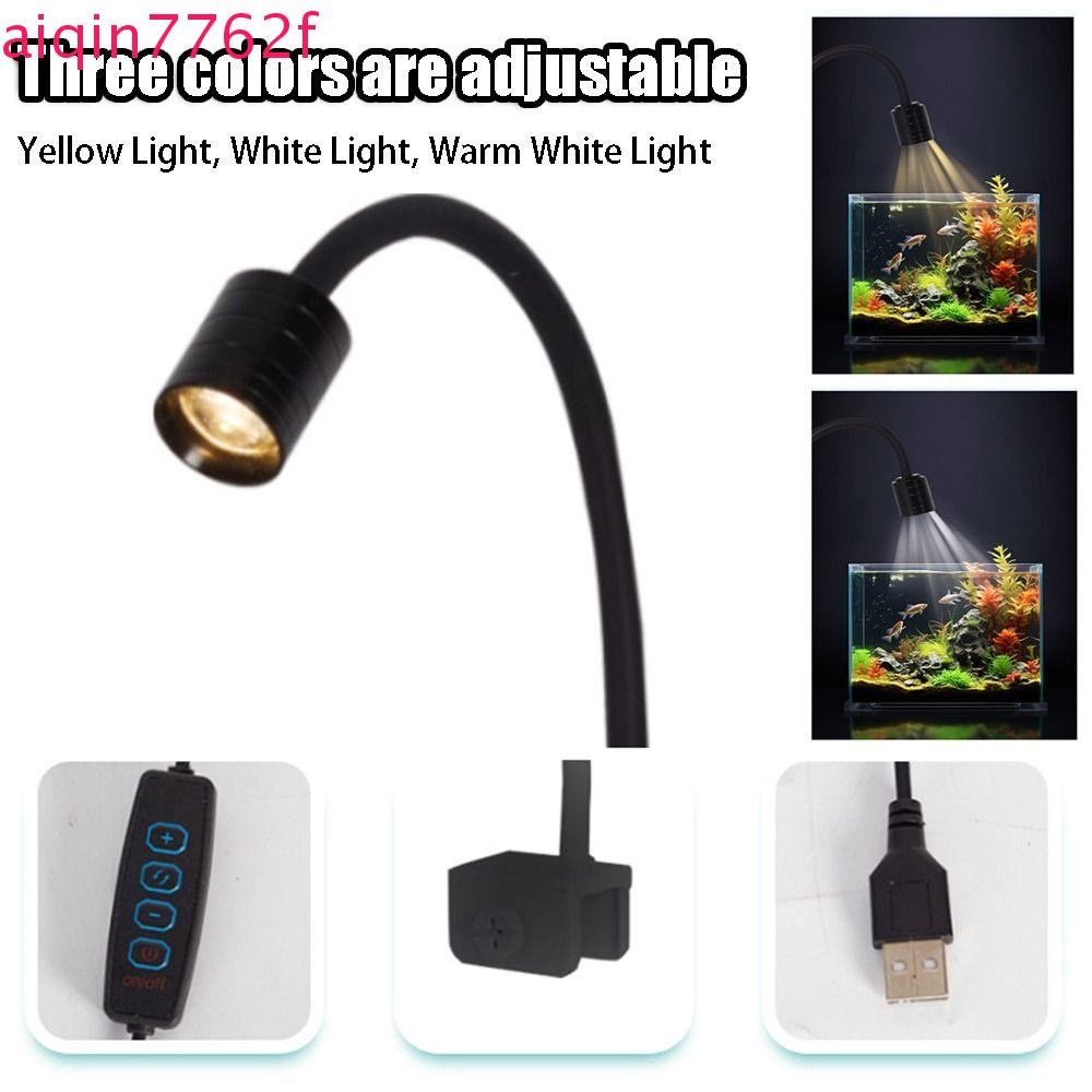 AIQINF Mini Clip-on Lamp, Adjustable 3W Fish Tank Clip Lamp, Aquarium ...