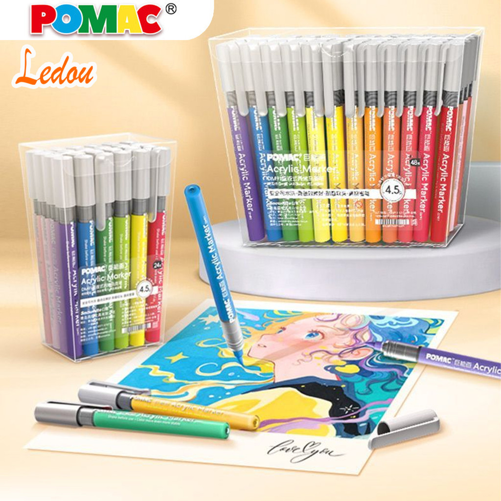P POMEC แปรงตรง Liquid Acrylic Marker 36 สีปริมาณหมึกขนาดใหญ่ความ ...