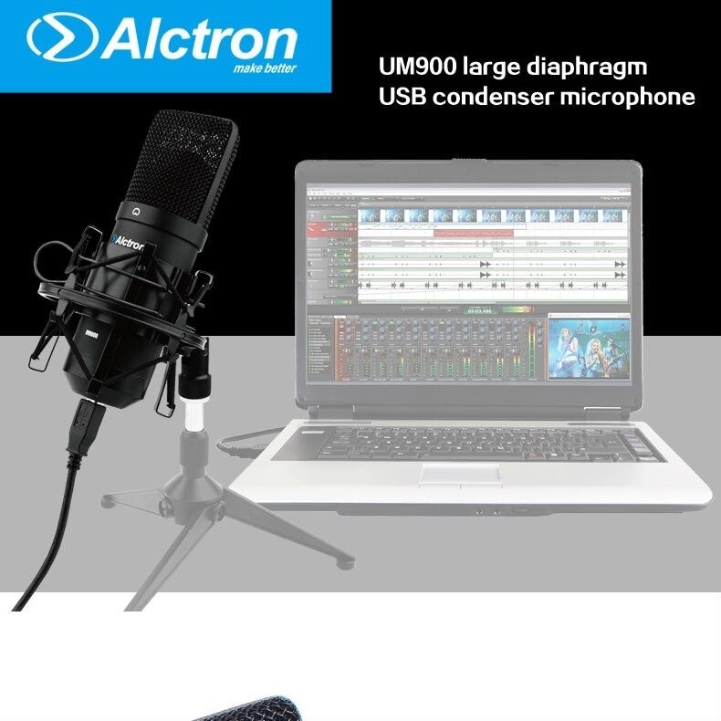 Alctron UM900 microphone คอนเดนเซอร์ USB บันทึกเสียง อัดเสียงร้อง คุณภาพสูง ตัดเสียงรบกวนได้ดี ...