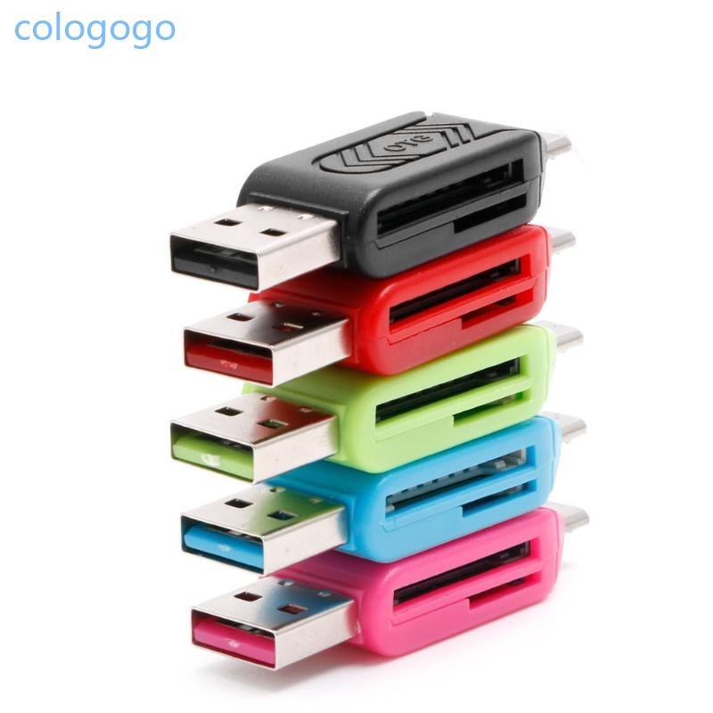 Colo 2 In 1 USB 2 0 เครื่องอ่านการ์ดหน่วยความจํา SD ชาย Micro USB ความ ...