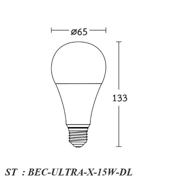 หลอดไฟ LED BEC ULTRA-X บับ ทรงกลม ขั้วเกลียว E27 ขนาด 15 วัตต์ แสงขาว ...