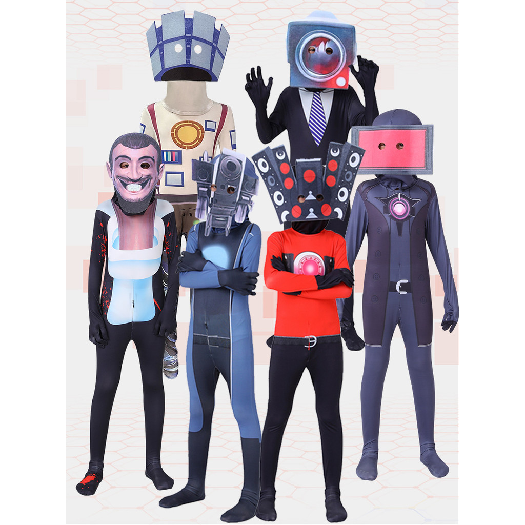 skibidi toilet costume skibidi toilet cosplay Monitor Costume Halloween ...