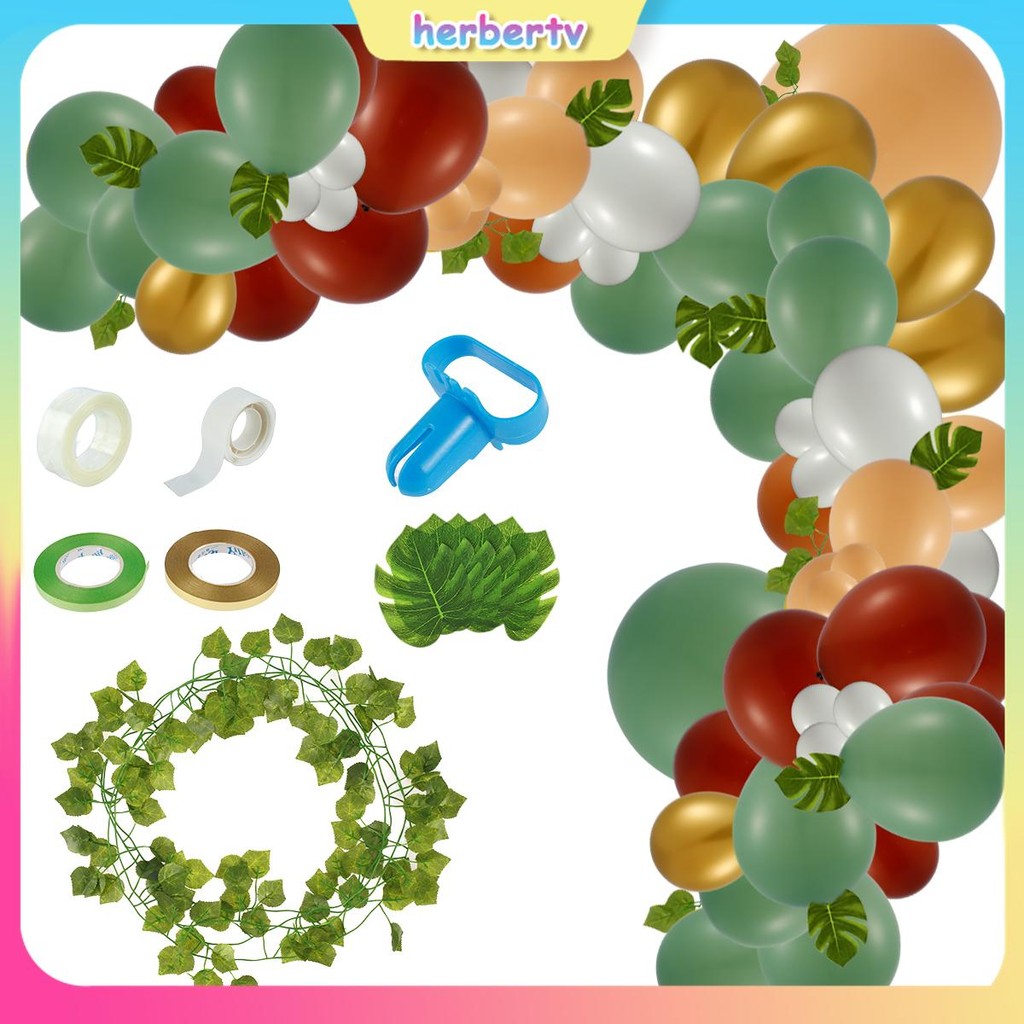 ลูกโป่ง Arch Kit 142pcs บอลลูนแบบใช้ซ้ําได้ Garland Arch ชุดใบหลายขนาด ...