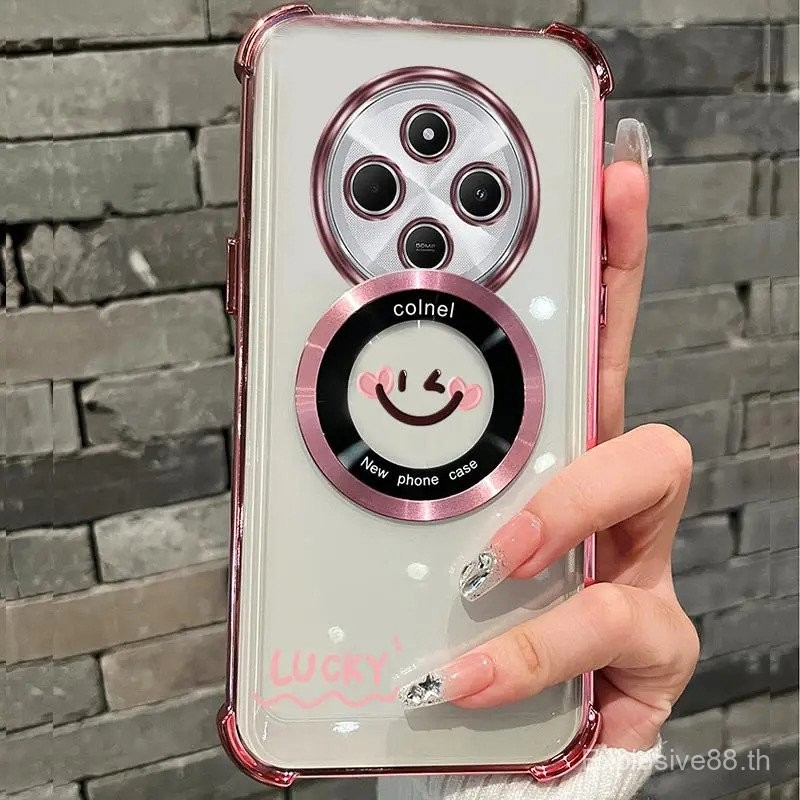 Redmi9ถุงลมนิรภัยใสยิ้มใบหน้ากรณีโทรศัพท์แม่เหล็กบนสำหรับ Xiaomi R edmi 9 9A 9AT 9ครั้ง9i 9C 10 ...