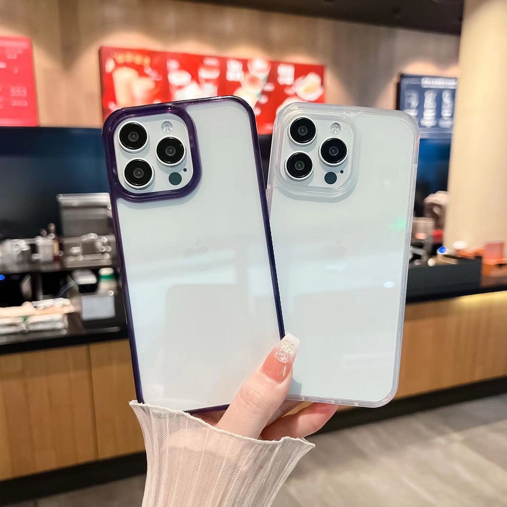 เคส ขอบสีหลังใส PC สำหรับ Realme C75 Note60X Note60 Note50 C63 C61 Narzo50i Prime Realme5 5i 5s ...