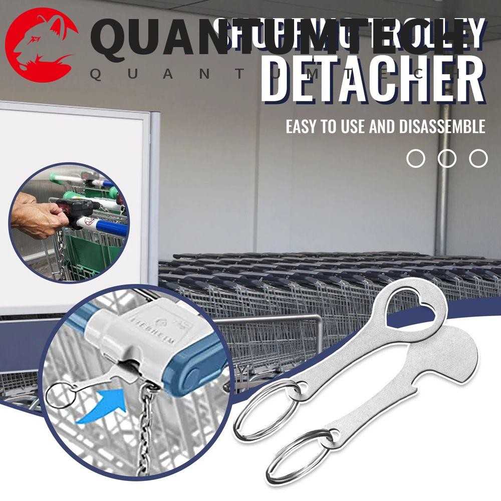 QUANTUMTECH รถเข็นช้อปปิ้ง Token พวงกุญแจคู่ ห่วงกุญแจสีเงิน สแตนเลส ตกแต่ง DIY รถเข็นช้อปปิ้ง ...
