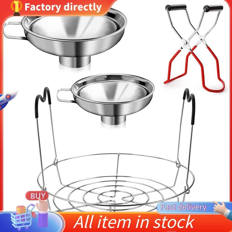 4 ชิ้น Canning Kit, 1PC Canning Rack + 1PC Canning Jar Lifter Tong+ 2PC ...