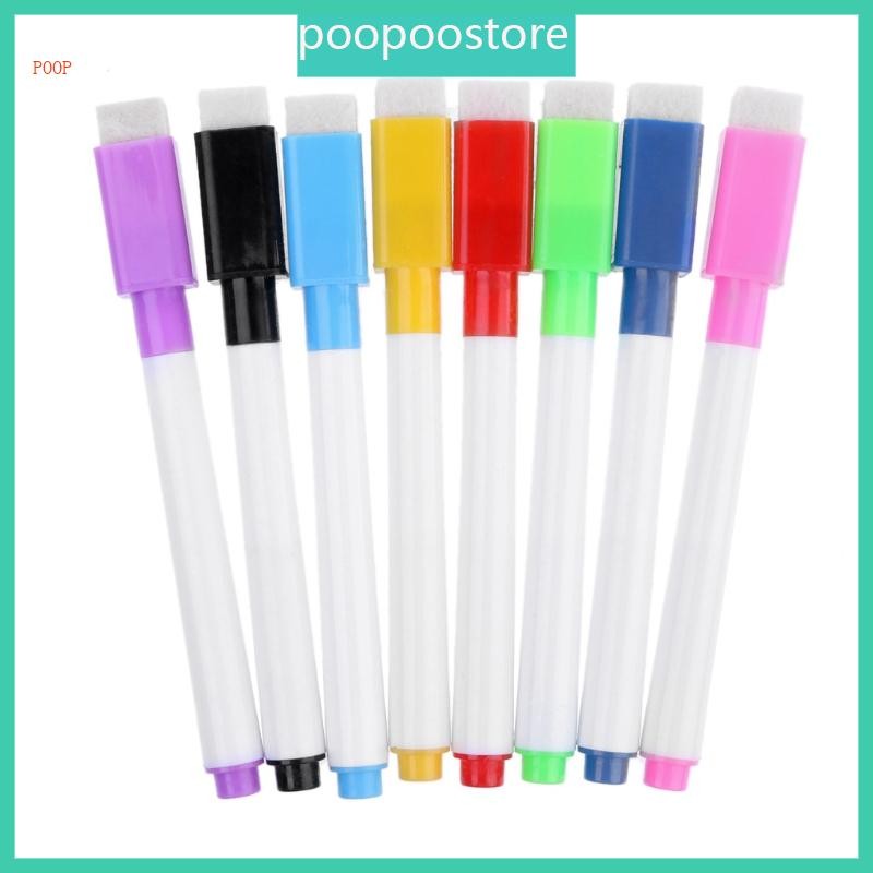 POOP 1 ชุดปากกาไวท์บอร์ดแม่เหล็ก Erasable Marker สํานักงานอุปกรณ์การ ...