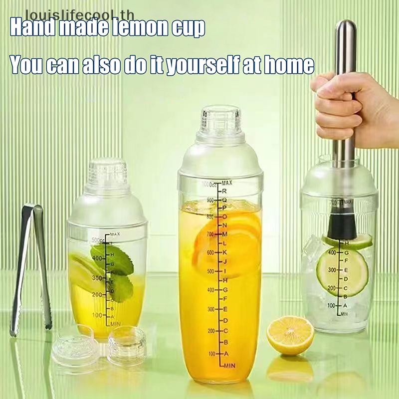 Louislifecool PC เรซิ่นค็อกเทล Shaker Martini Hand Shaker ถ้วยเครื่องชั่งน้ําหนัก 350 ml/500 ml ...