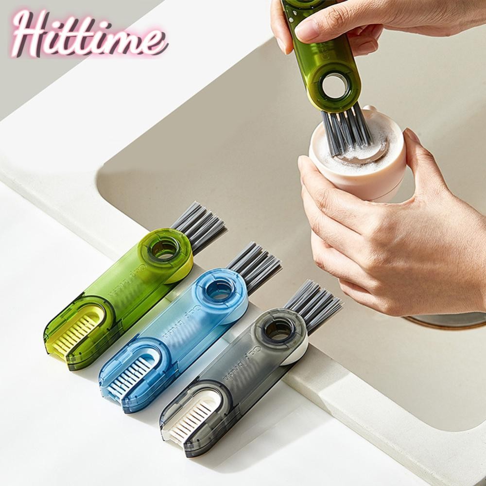 Hittime 3 in 1 Mini ขวดนมถ้วยความร้อนแปรงทําความสะอาดขวดอเนกประสงค์ Gap แปรงทําความสะอาด Groove ...
