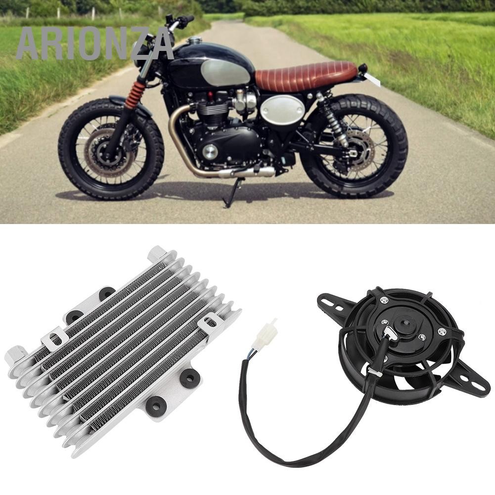 ARIONZA Universal Upgrade Aluminum Motorcycle Engine Oil Cooling Fan ...