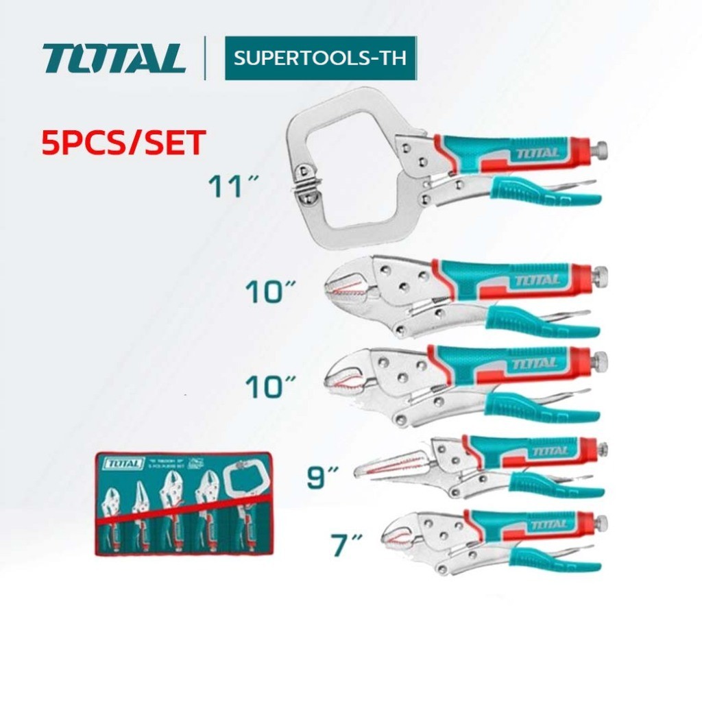 Total ชุดคีมล็อค 5 ตัวชุด รุ่น TOS23091 เครื่องมือ อุปกรณ์ช่าง Supertools | Shopee Thailand