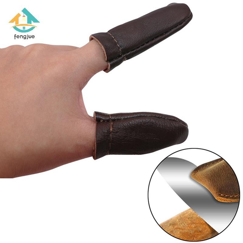 Fengjue 1/2 ชิ้นหนังนุ่มเข็ม Felting Finger Protectors / Guards Thumb ...