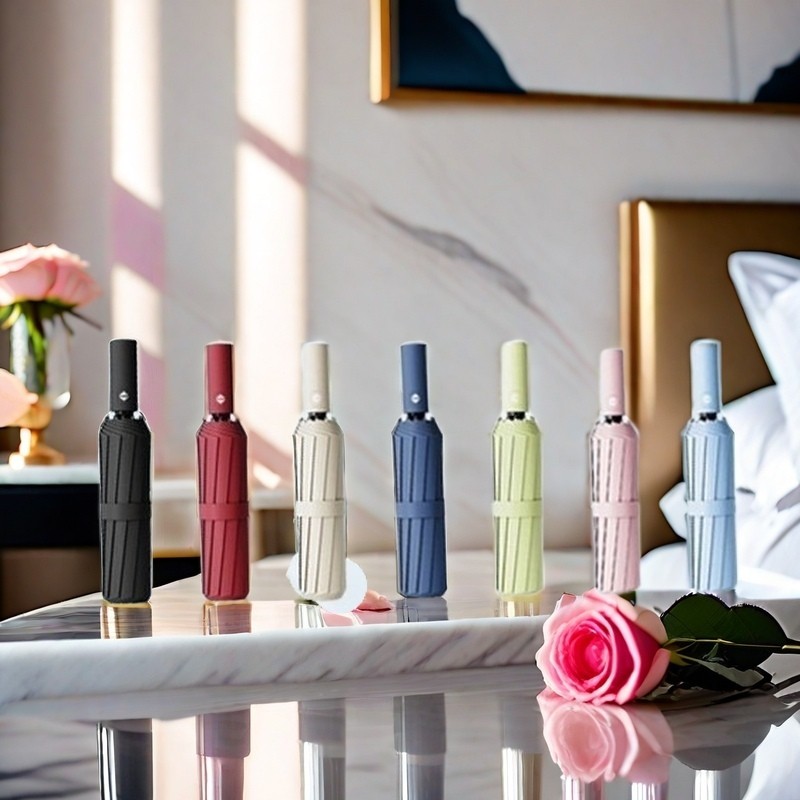 ร่มสำหรับผ่อนคลายอัตโนมัติ 24 รูบ UPF50+ 23 นิ้ว ร่มพับลม เส้นผ่าศูนย์กลาง 105 ซม 7 สี เลือก ...