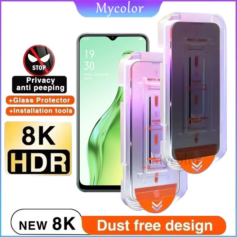 ฟิล์มกระจกเต็มจอกันมองกันเสือก ฟิล์ม กันมองข้าง OPPO A97 A96 A95 A93 A92 A91 A77 A74 A72 A58 A53 ...
