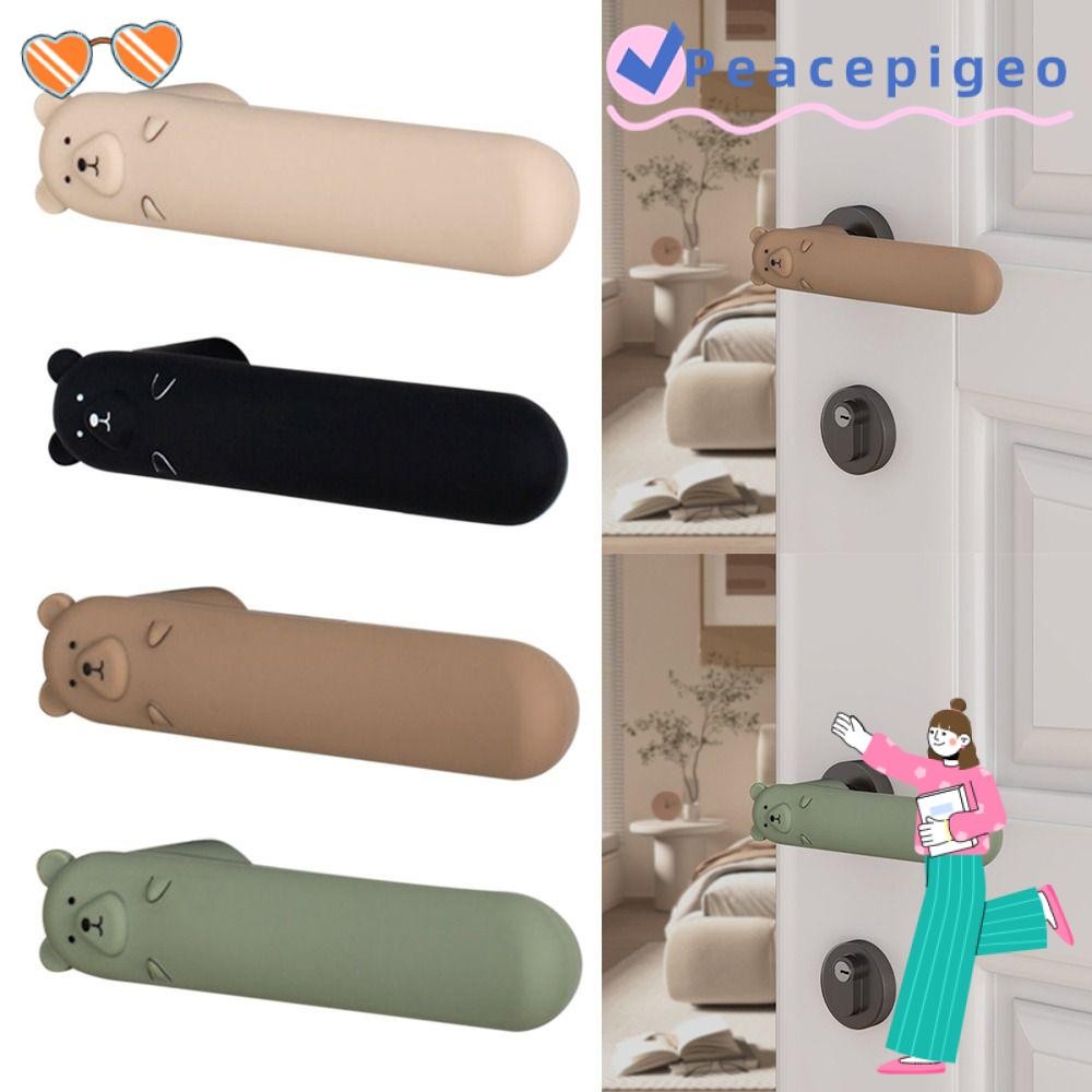PEACEPIGEO ฝาครอบลูกบิดประตู, Anti-Collision Anti-Slip ฝาครอบมือจับประตู,น่ารักซิลิโคนเงียบ Anti ...