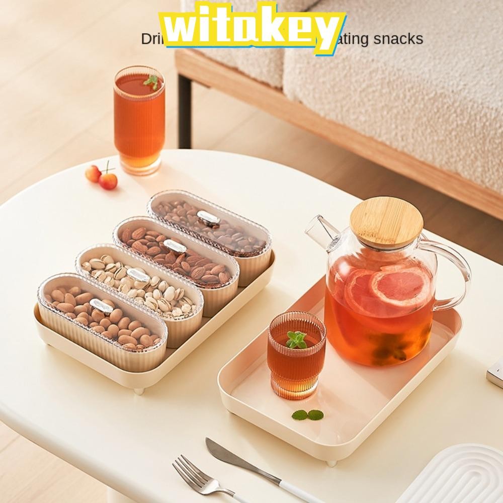 WITAKEY ภาชนะผลไม้แห้ง 1/4/5 ชิ้น,พร้อมฝาปิดจานผลไม้มัลติฟังก์ชั่น, กล่องขนมขนมพลาสติก | Shopee ...