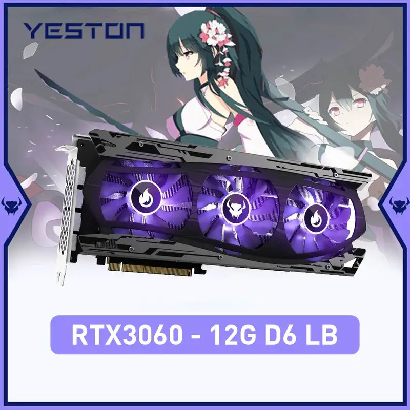 ยีสตัน การ์ดกราฟิก NVIDIA ใหม่ Geforce RTX 3060 12G การ์ดวิดีโอ 3060 ...