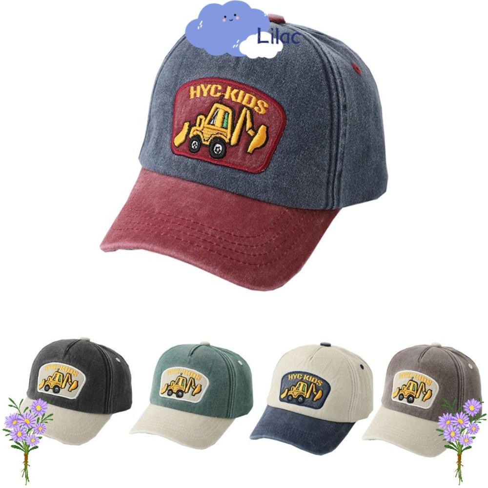 LILACS Peaked Cap, การ์ตูนล้างสี Duckbill หมวก, รถขุดน่ารักปรับการจับ ...