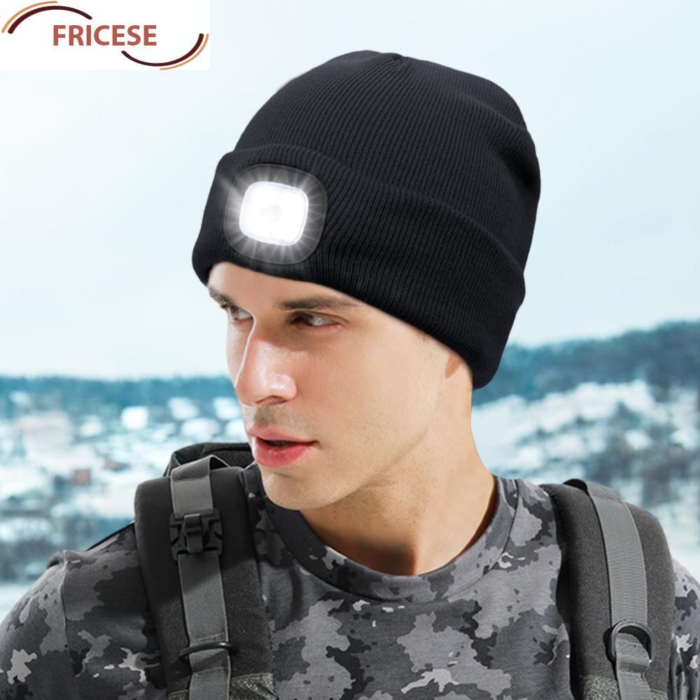 Unisex LED Beanie USB ไฟหน้าแบบชาร์จไฟได้หมวกสําหรับเดินป่ากลางคืนตกปลา ...