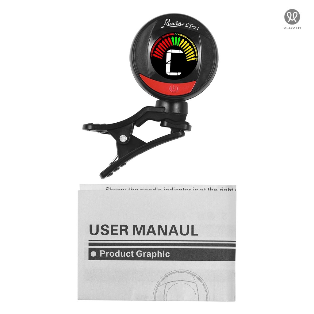 Rowin Clip On Dual Color Tuner Clip Color Lcd Tuner Bass Tuner Dual ...