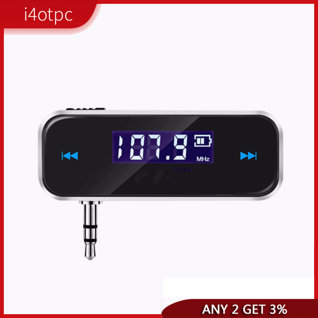 I4otpc 3.5 มม.รถเพลงเสียง Fm เครื่องส่งสัญญาณรถชุดจอแสดงผล Lcd Mini Wireless Transmitter สําหรับ ...