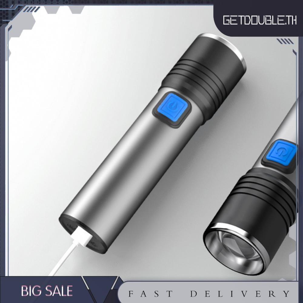 [Getdouble.th] 365nm ไฟฉาย Zoomable USB ไฟฉาย LED แบบชาร์จไฟได้สําหรับเครื่องตรวจจับปัสสาวะสัตว์ ...