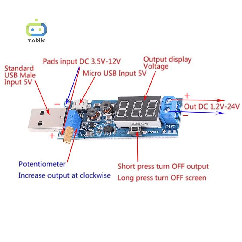 [maygood] DC-DC USB step up/down โมดูลจ่ายไฟ boost converter 5V ถึง 3.3V/12V {TH} | Shopee Thailand