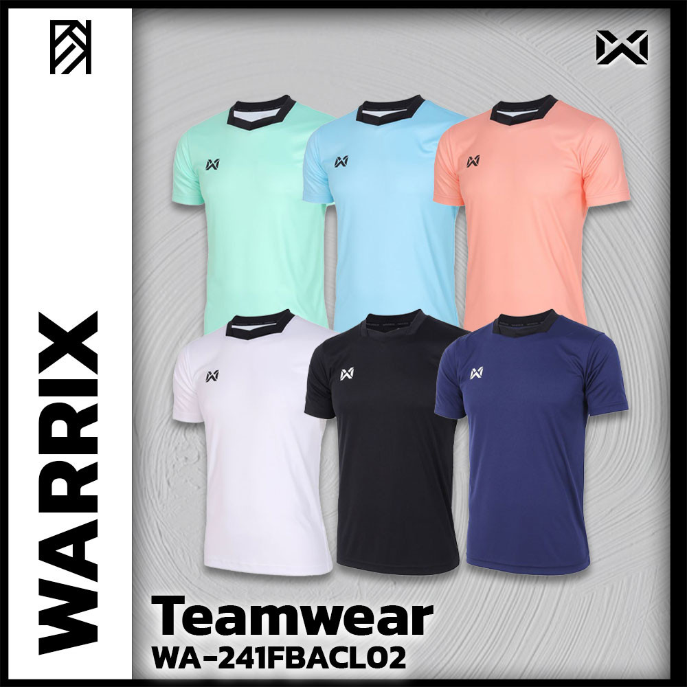 เสื้อกีฬา WARRIX คอกลม คอเหลี่ยม ผ้าไมโครเรียบ แขนสั้น WA-241FBACL02 แท้100% | Shopee Thailand
