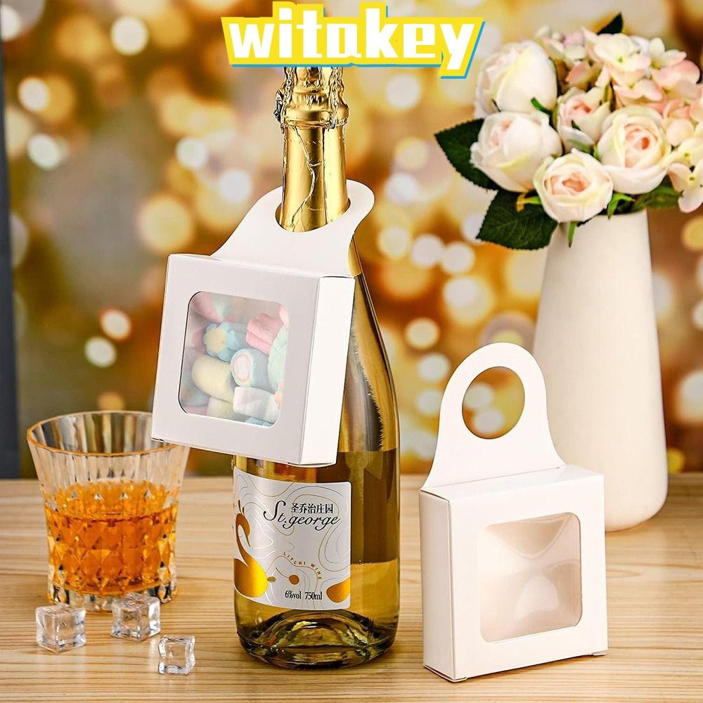 กล่องขวดไวน์ WITAKEY 10 ชิ้น, พับได้พร้อมกล่องแขวนขวดหน้าต่าง, ของขวัญขวดกระดาษคราฟท์กล่อง ...