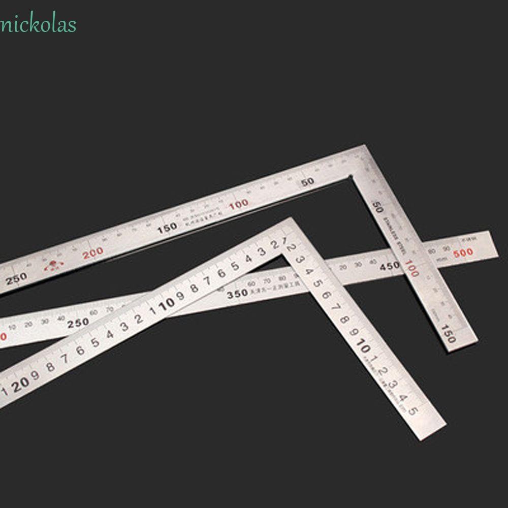 NICKOLAS L Shape Ruler Office การศึกษาโลหะสแตนเลสเครื่องมือวัดสองด้าน ...