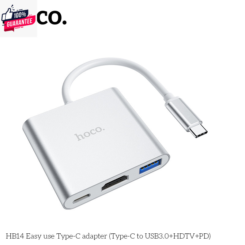 HOCO HB14 Type-C อะแดปเตอร์ฮั แปลงช่อง Type-C เป็น USB 3.0 + HDMI HDTV ...