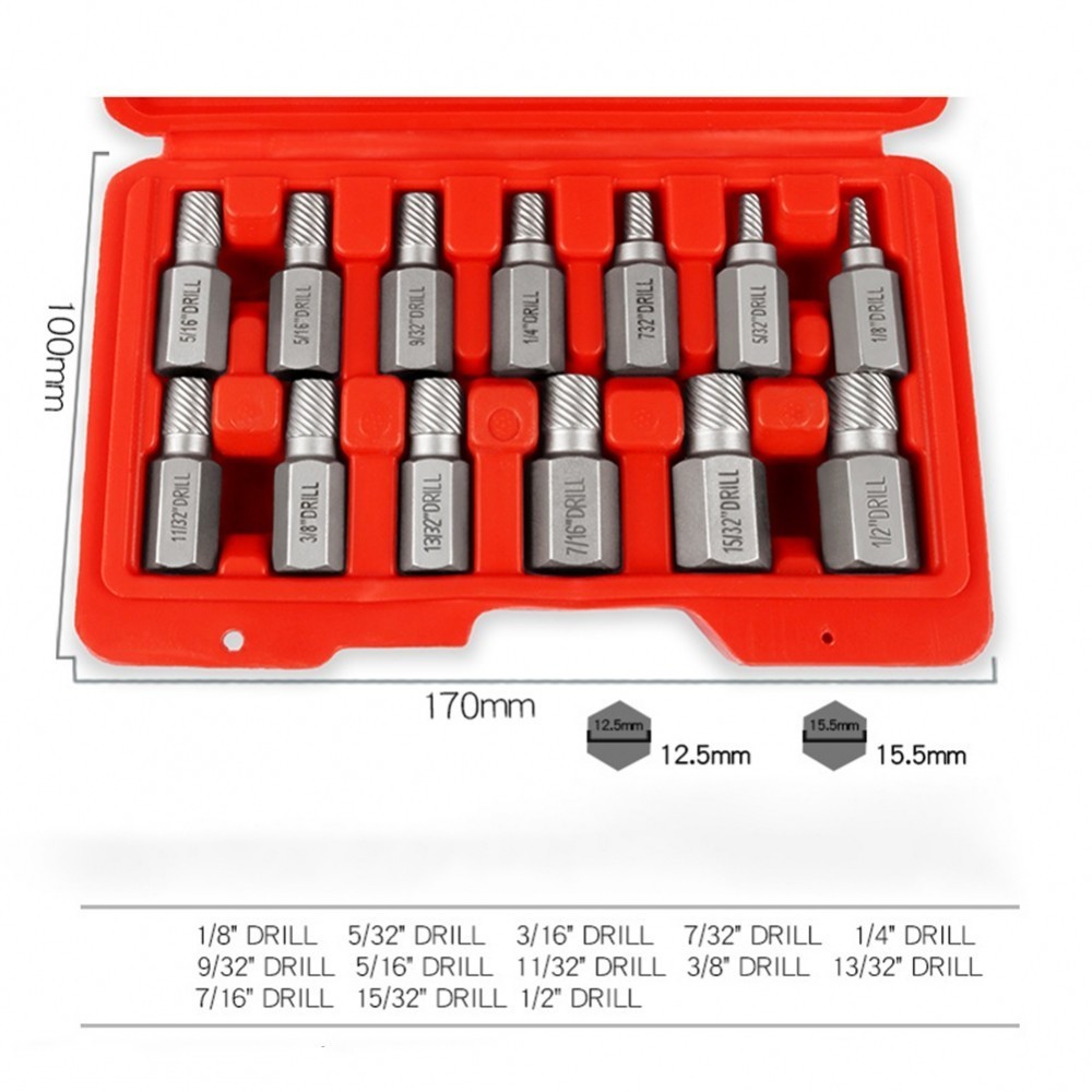 【AMANDA】Quick Action 13 Pcs Bolt Extractor Tools to Handle Stubborn ...