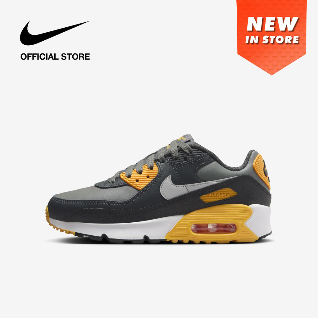 NK Kids' Air Max 90รองเท้า-สีเทาควันบุหรี่ [HF6358-004] | Shopee Thailand