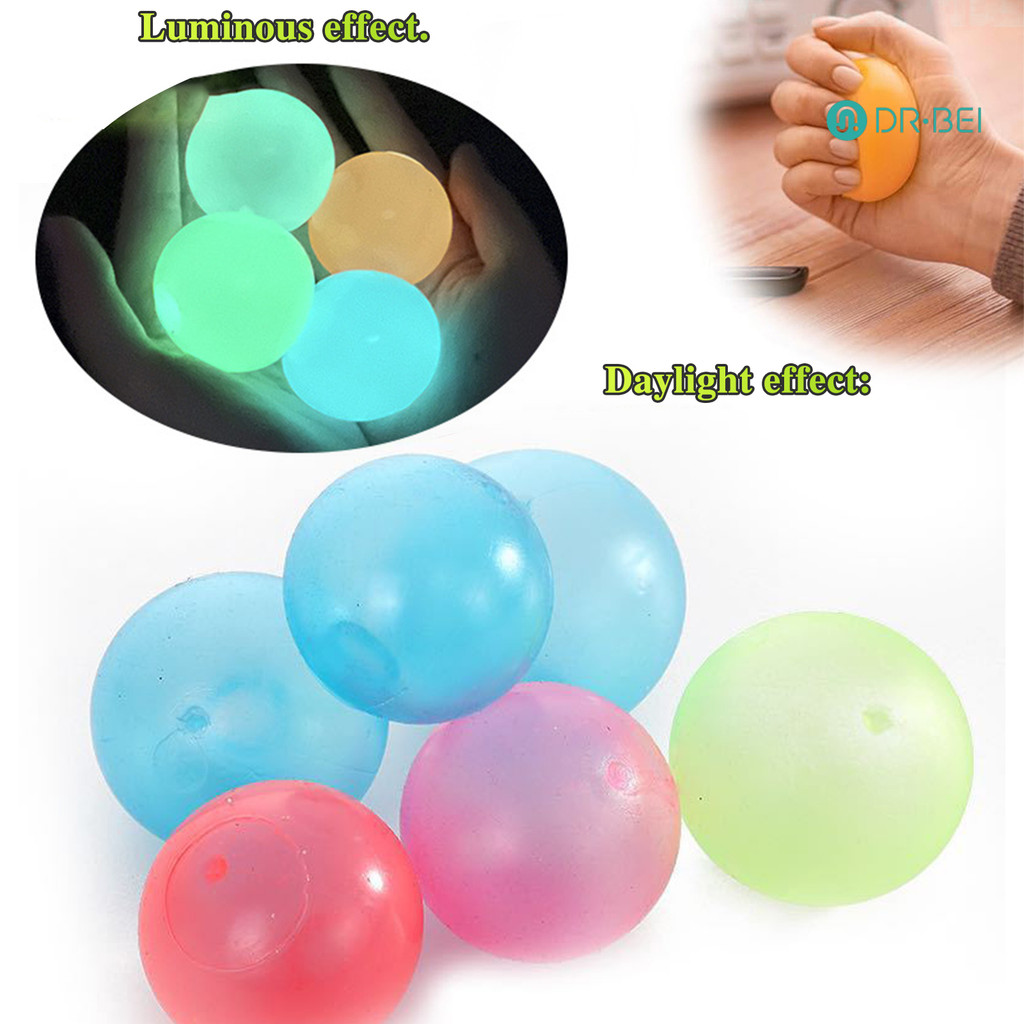 Dr.bei 4/8/12/24 ชิ้น Luminous Sticky Ball Glow-in-the-dark Wall เพดาน ...