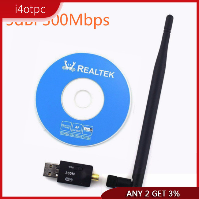 I4otpc 300mbps 5dbi Usb Wifi Adapter Mini Dongle ภายนอกไร้สาย Lan การ์ดเครือข่ายสําหรับ Win 7 8 ...