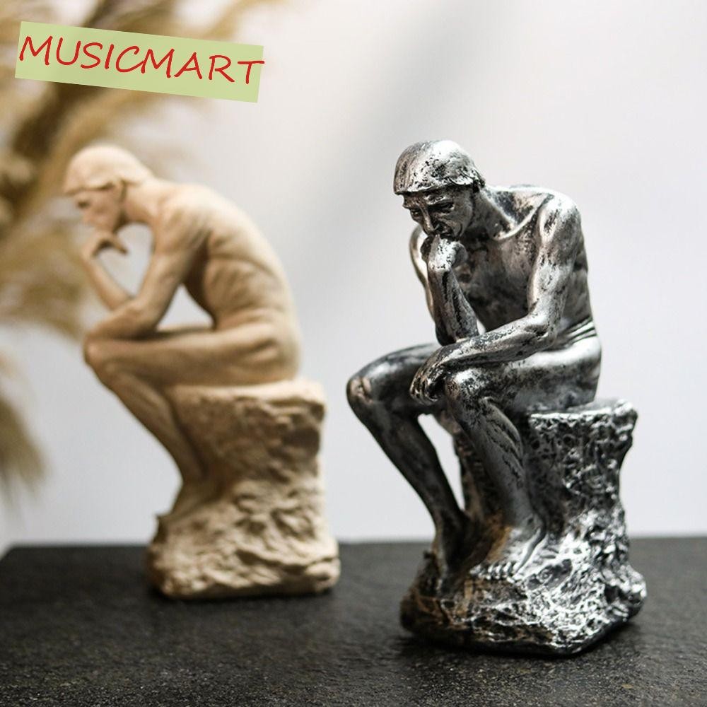 Musicmart Thinker นั่ง Man รูปปั้น, Kawaii Mini Thinker นั่งประติมากรรม ...