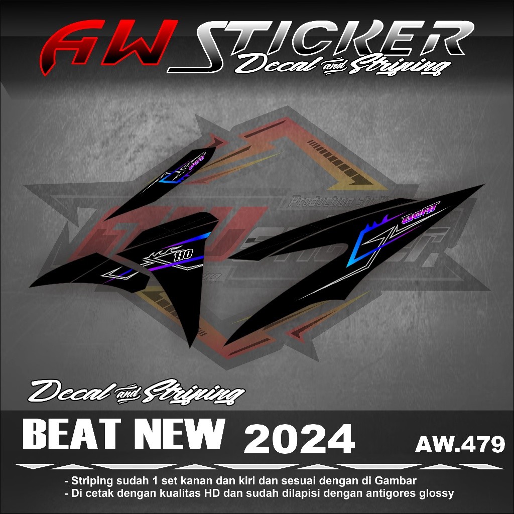 Beat New Semi Full Striping Sticker - Beat New Sticker 2024 AW-479 ...