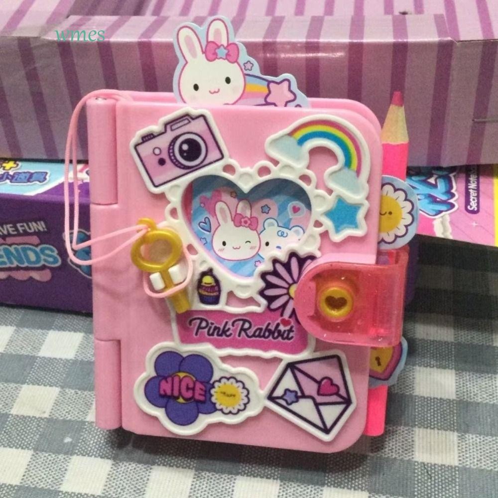 WMES1 เด็ก Secret Notepad, กระต่ายสีชมพูพร้อมล็อคเด็กเขียนโน๊ตบุ๊ค ...