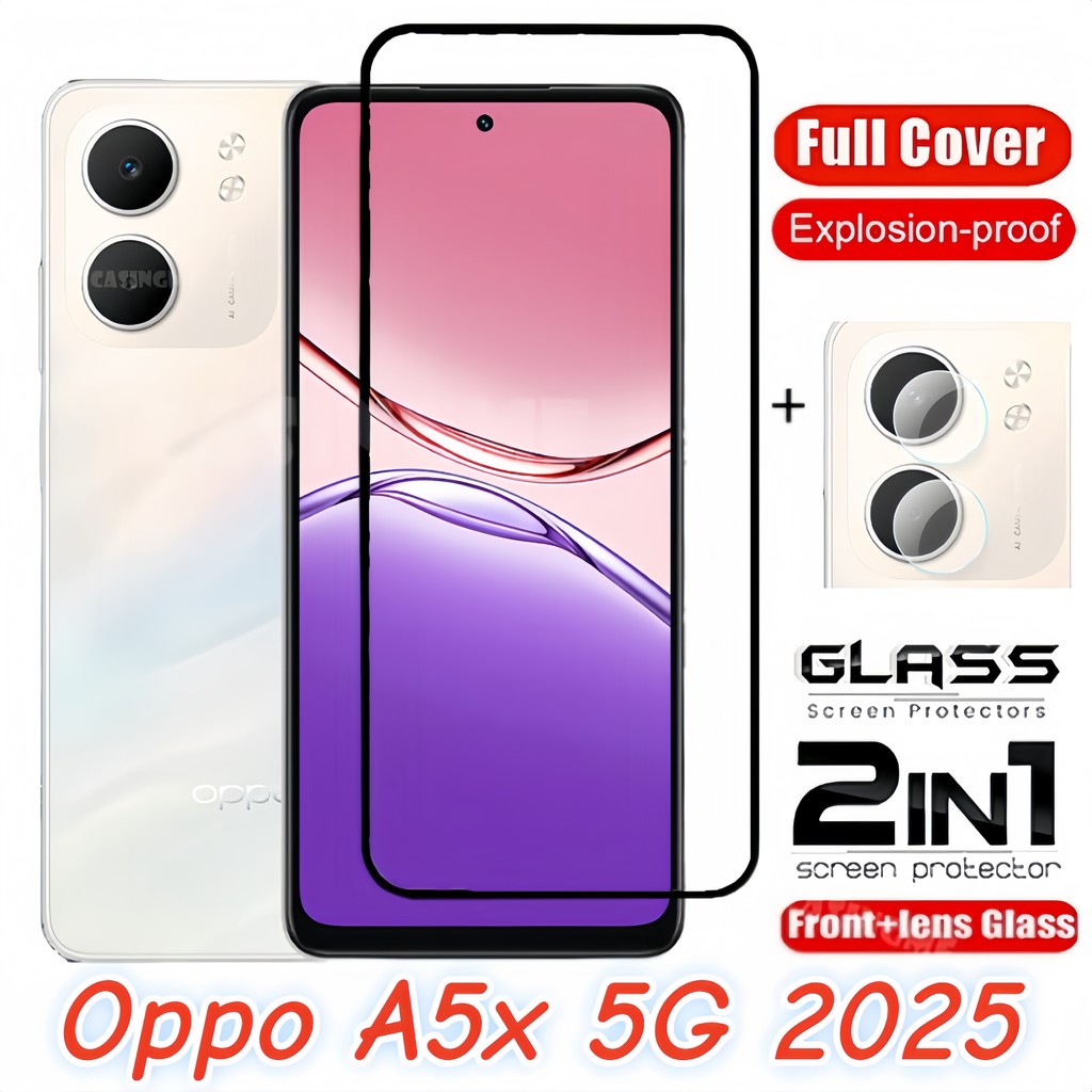 สําหรับOppo a5x 4G 2025 ป้องกันหน้าจอโปร่งใสคลุมทั้งหมดฟิล์มสําหรับOppo ...