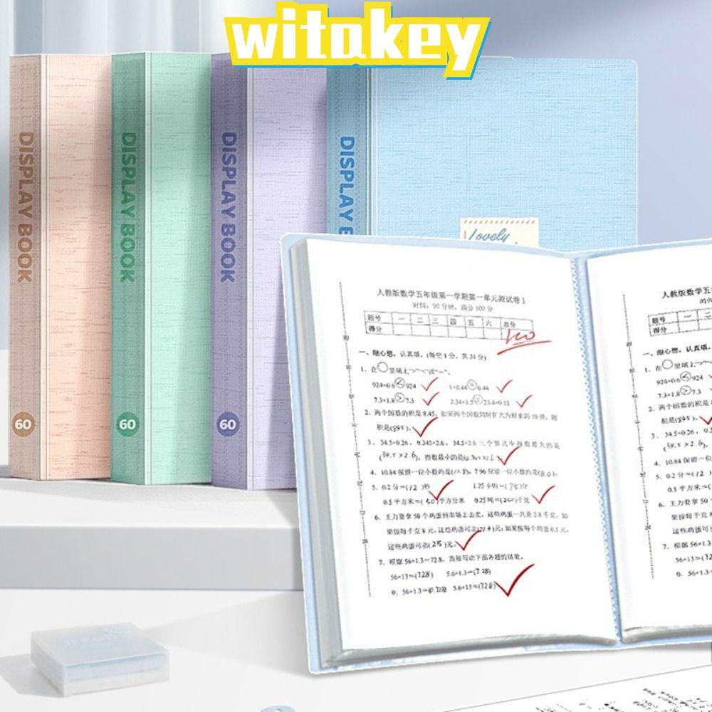 Witakey แฟ้ม A4 ความจุขนาดใหญ่ 30/40/60 หน้า Archives กระเป๋า, มัลติฟังก์ชั่น PP หนาเก็บหนังสือ ...