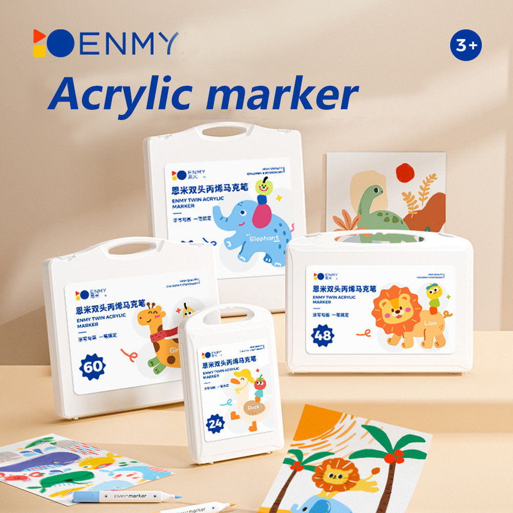 Enmy Double-Headed อะคริลิค Marker ปากกาเด็กนักเรียนสีปากกา Stackable ...