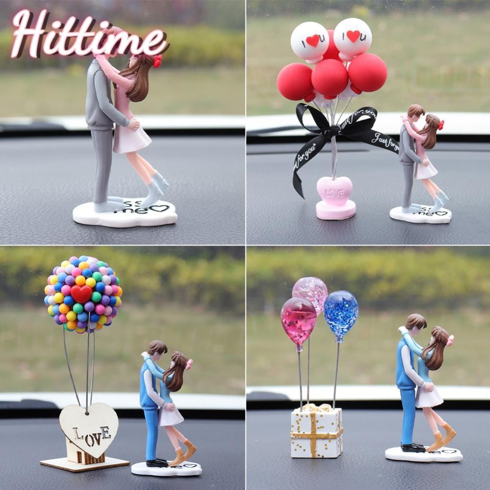 Hittime 2 ชิ้น/เซ็ตรถ Dashboard ตุ๊กตา Creative คู่คริสตัลบอลลูน House เครื่องประดับตกแต่ง Bench ...