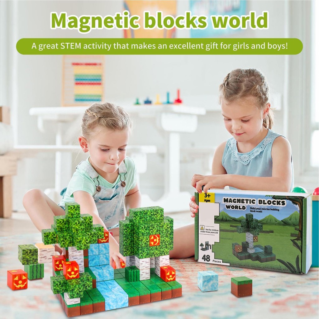 Minecraft Magnetic Building Blocks การศึกษา Sensory Magnet ของเล่น ...