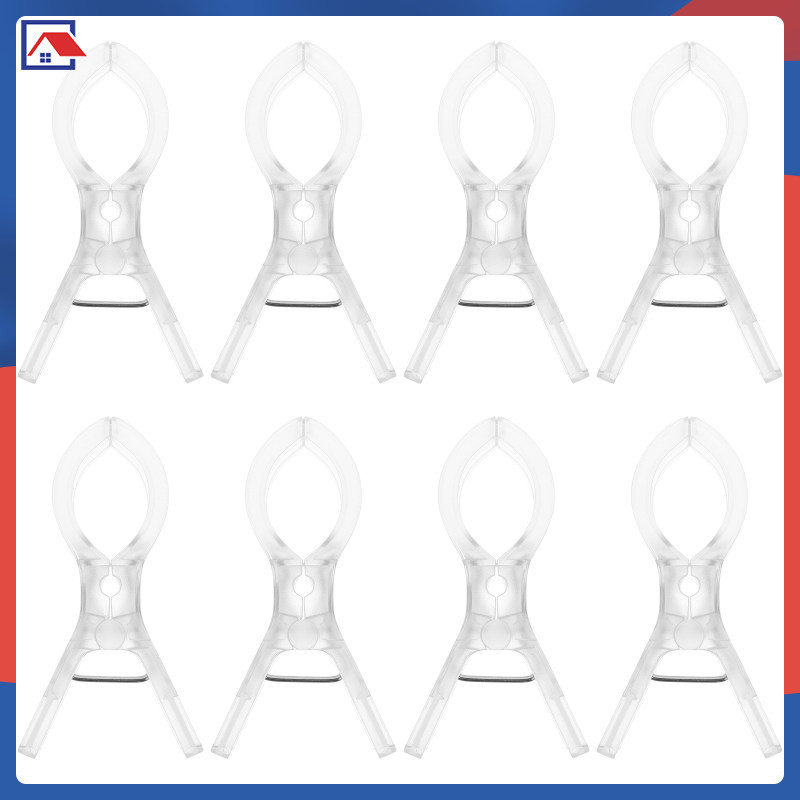 8 ชิ้น Clear Clamps Go ฉากหลังผ้าเช็ดตัวแขวน Hook ไม้แขวนเสื้อคลิป Coat ...