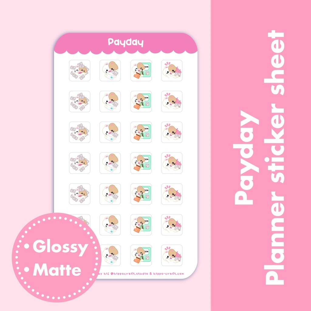 Payday | Planner sticker sheet วันเงินเดือนออก แพลนเนอร์สติ๊กเกอร์ ...