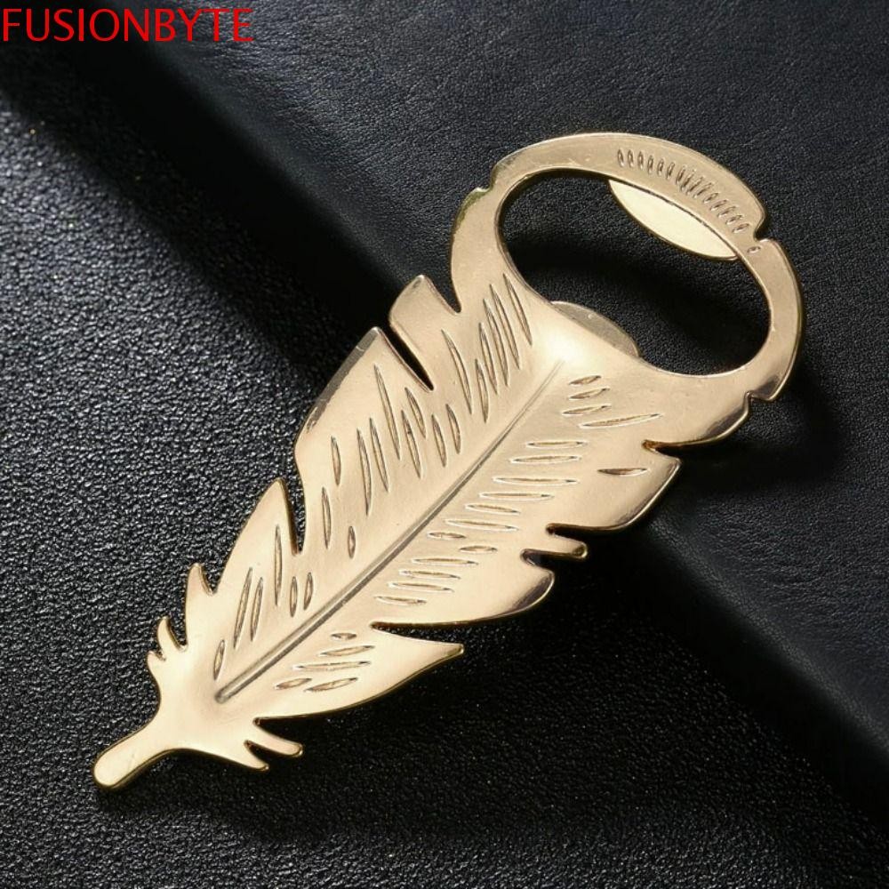 FUSIONBYTE 2 ชิ้น Feather Design ที่เปิดขวด,ทองหนาเบียร์หมวก,เครื่องมือบาร์โลหะผสมสังกะสีทนทาน ...