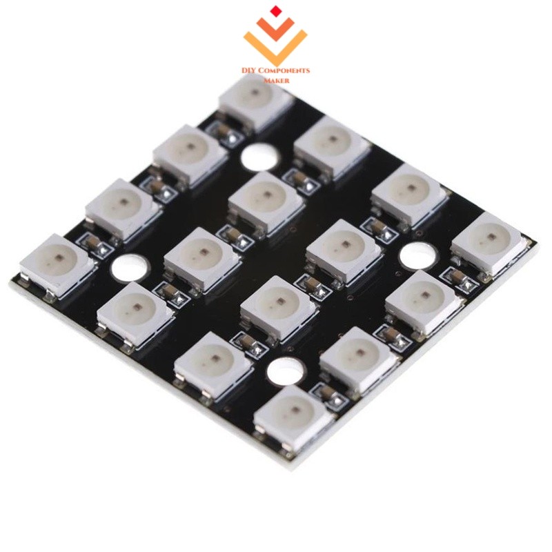 WS2812B 4*4 16-Bit Full Color 5050 RGB LED โคมไฟแผง WS2812 Development ...